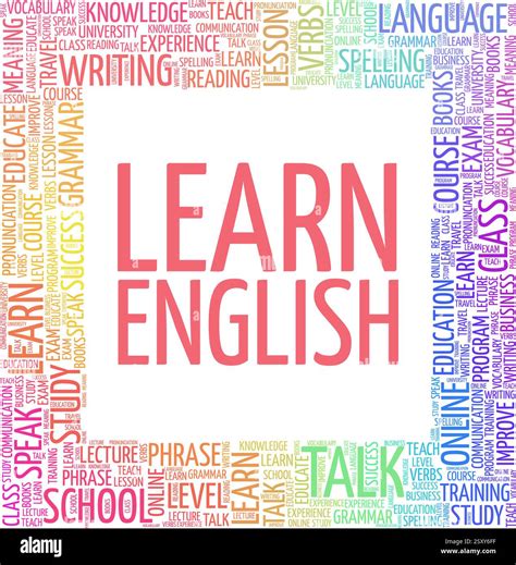 Learn English Vector Illustration Word Cloud Isolated On A White Background Stock Vector Image