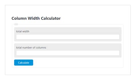 Column Width Calculator Calculator Academy
