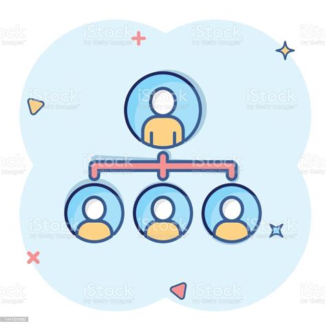기업 조직은 만화 스타일의 사람 벡터 아이콘을 차트 사람들은 흰색 배경에 만화 일러스트를 협력 팀워크 스플래시 효과 비즈니스