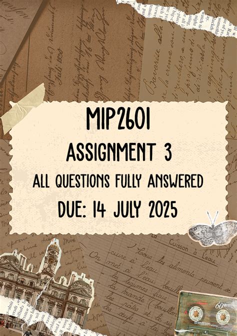 MIP Assignment Memo Due July StudyPass