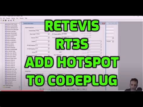Retevis RT3S Add Hotspot -Edit Code plug - YouTube