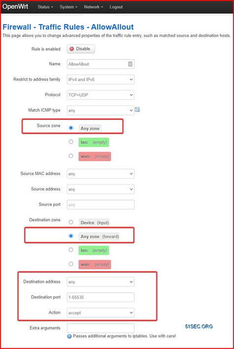 Configure OpenWRT Allow All Traffic Routing All Traffic With Stateful Firewall NetSec