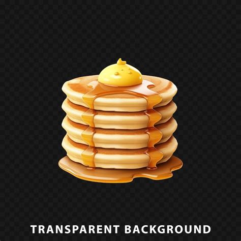 Premium PSD D Render Pancakes Isolated On Transparent Background