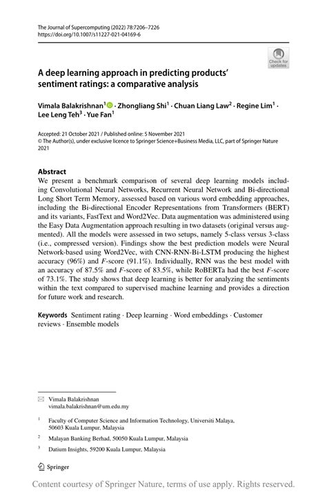 a deep learning approach in predicting products sentiment ratings a comparative analysis