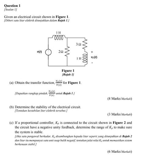 solved [soalan i] given an electrical circuit shown in