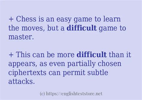 Difficult Use In Sentences Englishteststore Blog
