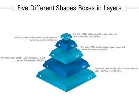 five different shapes boxes in layers powerpoint slides diagrams