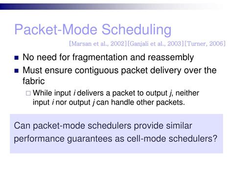 Ppt Packet Mode Emulation Of Output Queued Switches Powerpoint