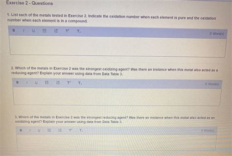 Solved Exercise 1 Questions 1 Define Oxidation