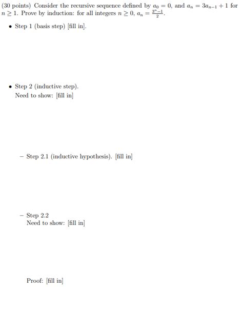 Solved 30 Points Consider The Recursive Sequence Defined
