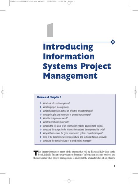 Chapter 1 Introducing Information Systems Project Management Download Free Pdf Project