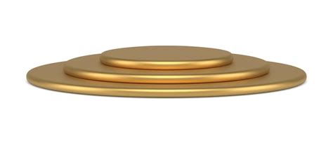 현실적인 럭셔리 황금 원 받침대 아이소메트릭 3d 템플릿 벡터 일러스트 레이 션 전시 무대 미니멀 기본 기초 프레젠테이션 쇼