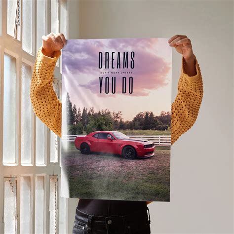 Motivational Poster Dodge Challenger Hellcat Inspiring Text 001 Art