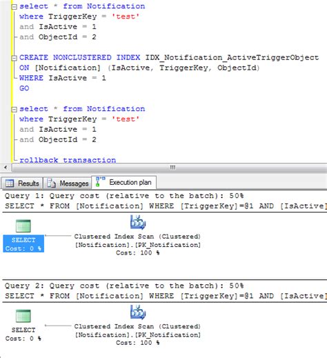 Database Need Help With Filtered Index Stack Overflow