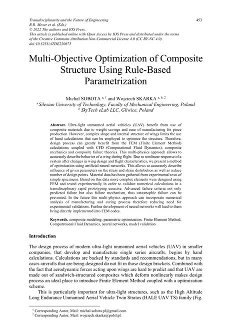 pdf multi objective optimization of composite structure using rule