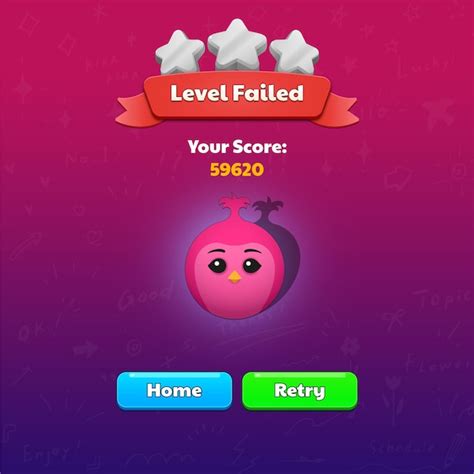 Premium Psd Game Ui Level Failed Ui