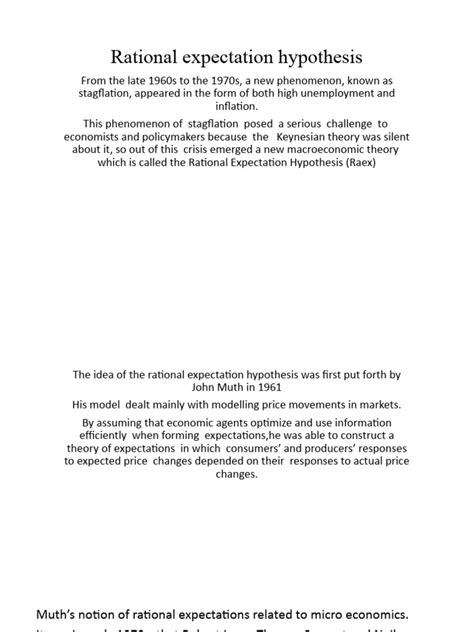 Rational Expectation Download Free Pdf Rational Expectations