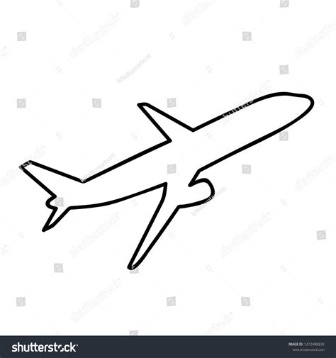 Plane Simple Icon Pictogram Outline Vector Stock Vector Royalty Free 1272488833 Shutterstock