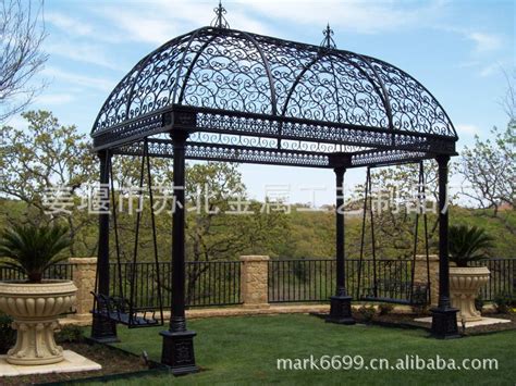 苏北园林别墅铁艺园林锻造凉亭 欧式花园廊架拱门钢构穹顶 阿里巴巴