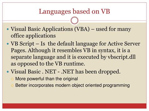 PPT Visual Basic PowerPoint Presentation Free Download ID 5576977
