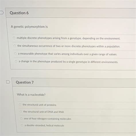solved question 6 a genetic polymorphism is multiple