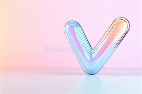 3d Checkmark Icon With Pastel Gradient Effect On A Smooth Surface Stock Illustration