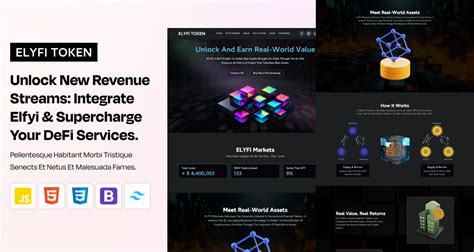Elyfi Token Defi Website Template Tailwind Css Template
