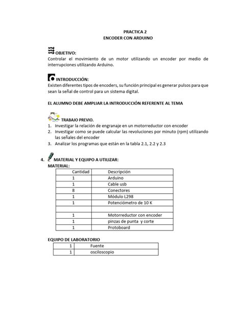 practica 2 servo encoder arduino robotica 2024a pdf ingenieria