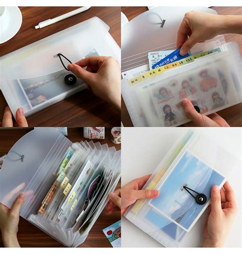 Pp 투명 아코디언 폴더 보관 파일 파우치 다이어리 티몬