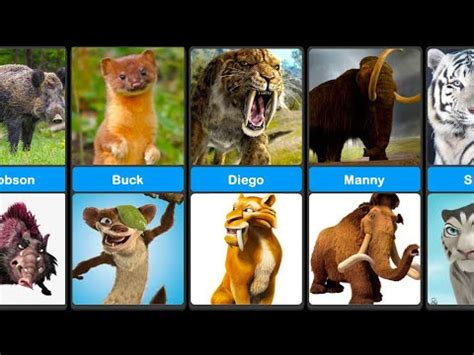 All Ice Age Characters In Real Life Comparison Youtube