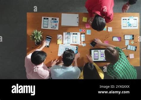 top view of smart software developer planning software development