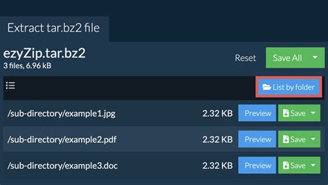 Extract Tarbz2 Tbz2 File Online No Registration Required Ezyzip