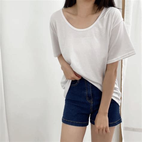 [1 1할인 핏감 촉감 Good ]찰랑이 베이직 라운드 유넥 반팔티 에이블리