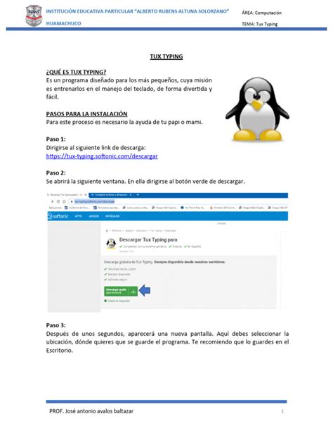 Tux Typing ¿cómo Usar Pdf Informática Software