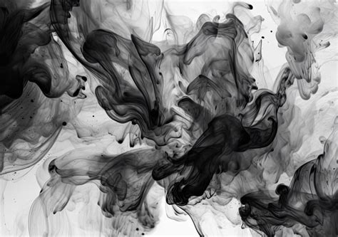 Premium Ai Image Black Liquid Ink Texture Cloud