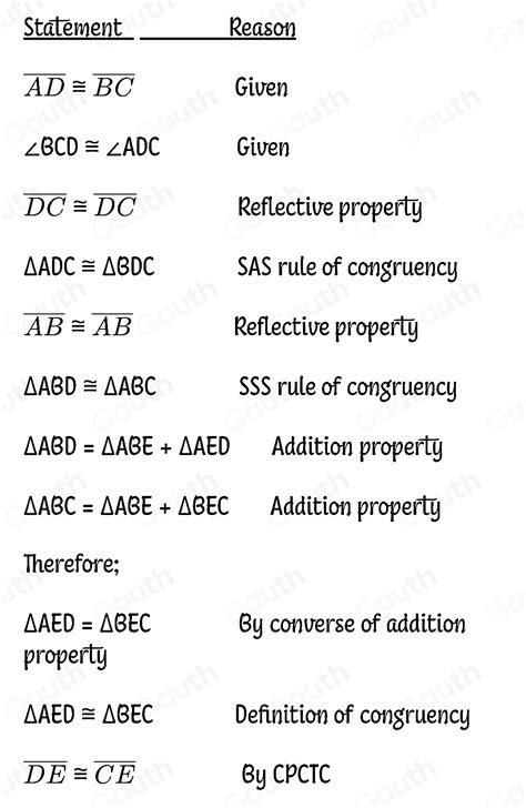 Solved Try It Given Overline AD Overline BC And BCD ADC Prove Overline DE Overline CE