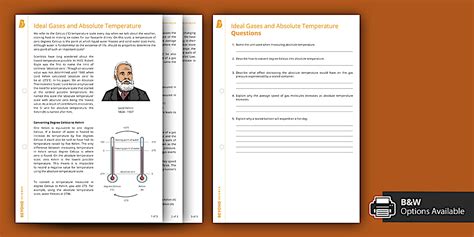 Ideal Gases And Absolute Temperature Activity Gcse Beyond