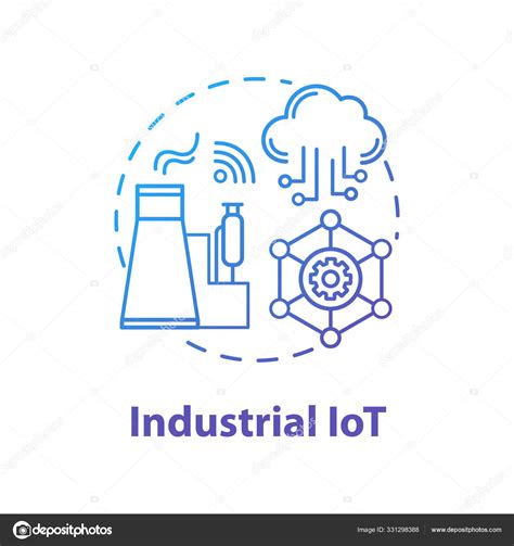 Industrial Iot Concept Icon Industrial Internet Manufacturing Automatization Idea Thin Stock