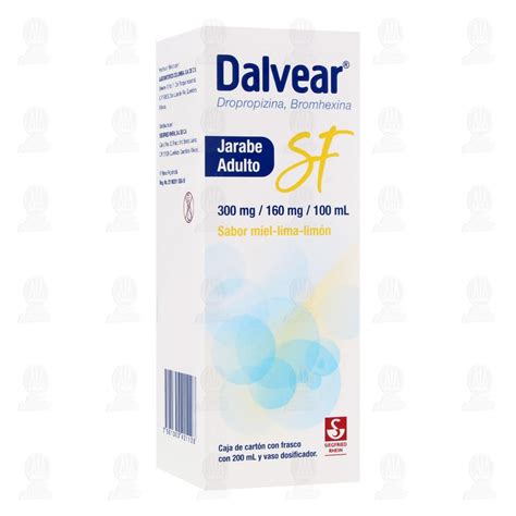 Dalvear Sf 300mg 160mg 100ml Jarabe Adulto Sabor Miel Lima Limón 200 Ml