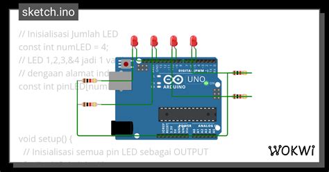Praktik2led Dengan Array Wokwi Esp32 Stm32 Arduino Simulator