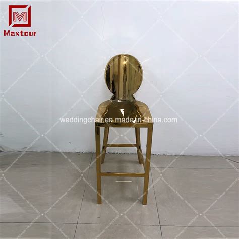 Stainless Steel Modern Gold Bar Stool High Chair For Night Club Bar