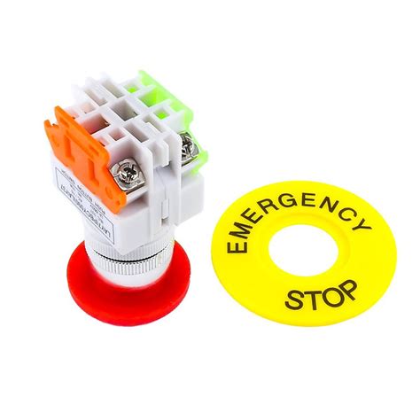 Boton Paro De Emergencia 660v 10a No Nc Push Button Cnc 22mm Tecneu