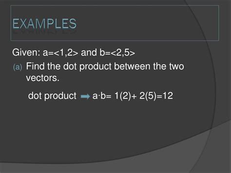 PPT The Dot Product Cross Product PowerPoint Presentation Free Download ID 6322282
