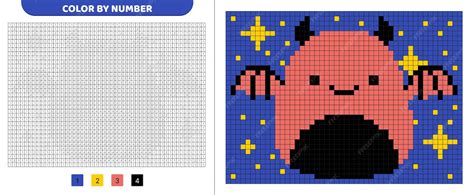 Premium Vector Devil Squishmallow Color By Number Pixel Coloring Book