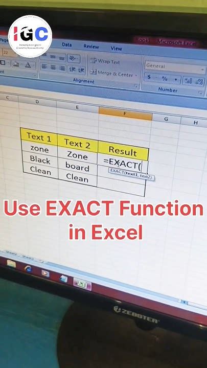 Exact Function In Ms Excel Excel New Trick Youttubeshorts Subscribe Excelshorts Youtube