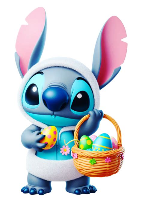 Stitch Coelhinho Da P Scoa Fundo Transparente Png
