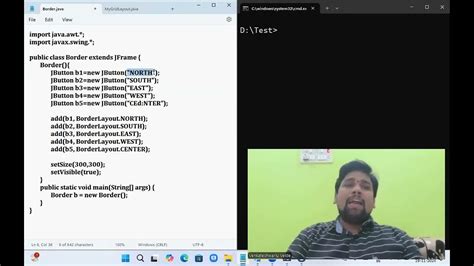 Java Borderlayout Awt Swings Layout Managers Telugu Dr