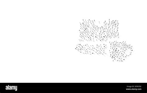 3d Rendering Of Nails In Shape Of Symbol Of Laptop Work In The Office With Shadows Isolated On