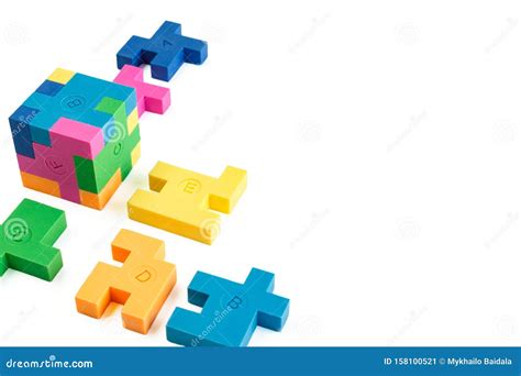 Cube Puzzle Of Multi Colored Rubber Shapes Concept Of Decision Making Process Creative