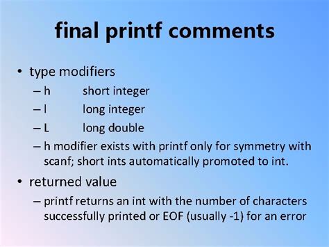 Chapter 08 Printf And Scanf Format Indicators Advanced
